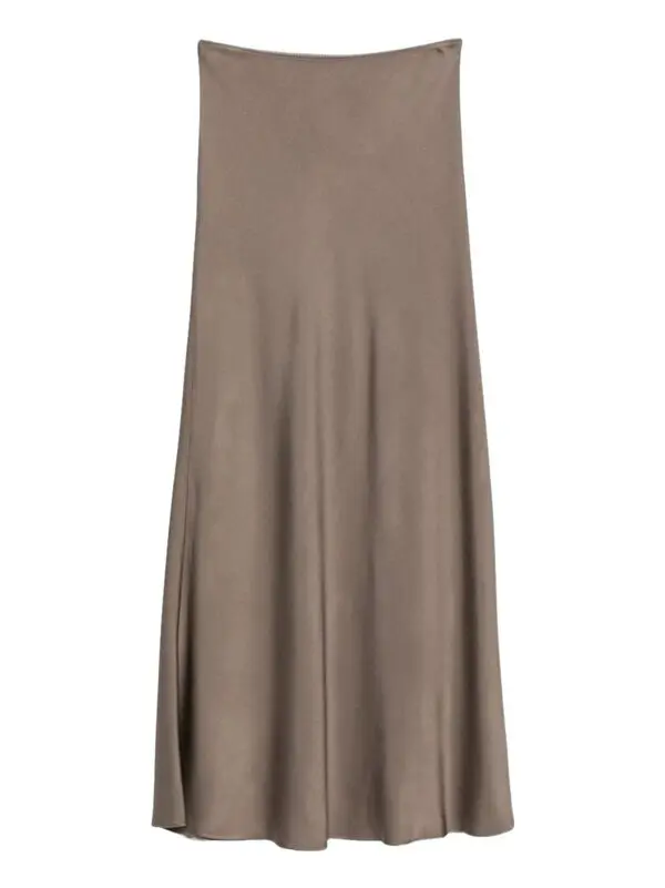 Fabiana Filippi Satin A-line Maxi Skirt - Brown