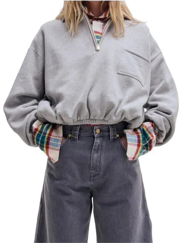 DARKPARK Cropped Sweatshirt - Grey