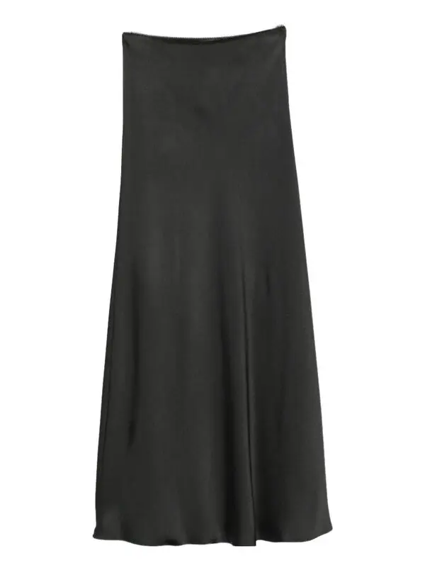 Fabiana Filippi Satin A-line Full Length Skirt - Grey