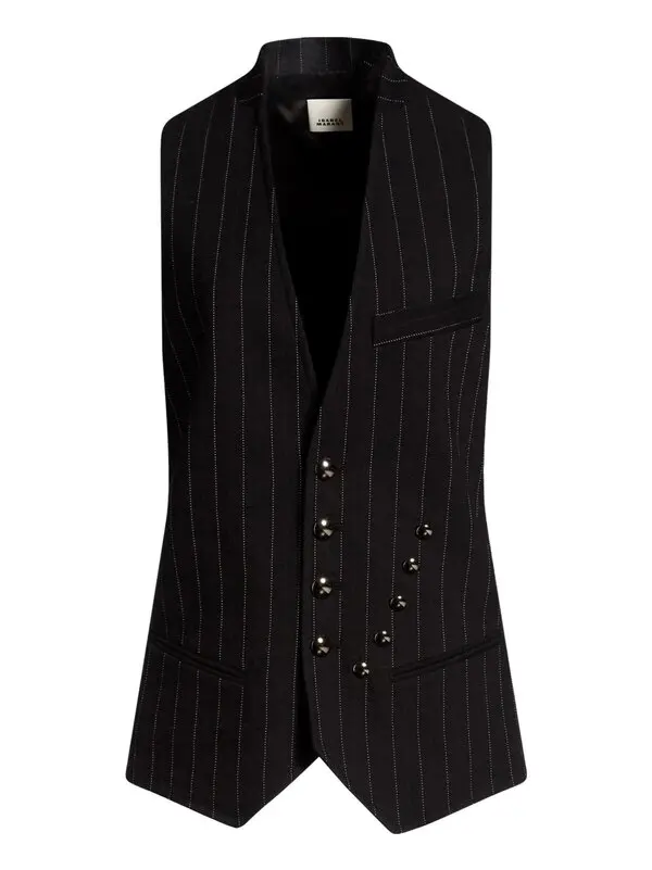Isabel Marant Étoile Pinstripe Tailored Vest - Black