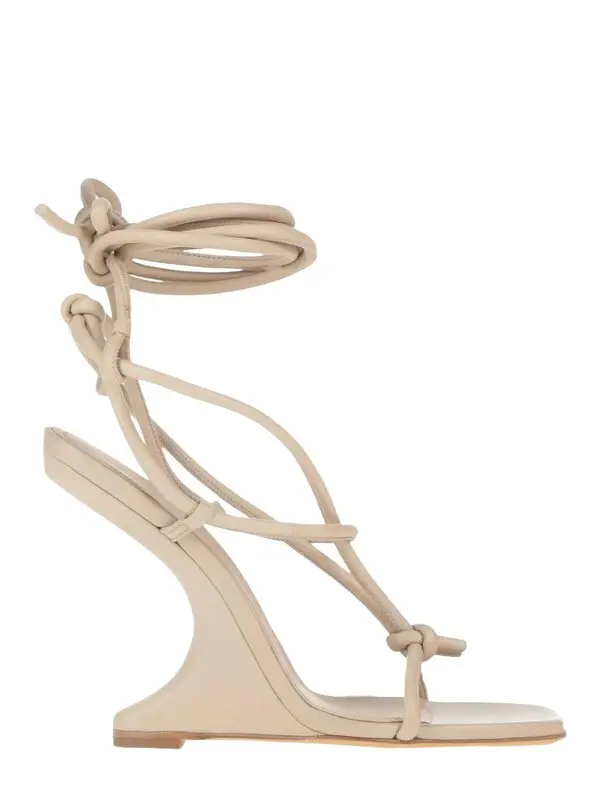 Rick Owens Minimalist Cowhide High Heels With Sculptural Heels - Beige