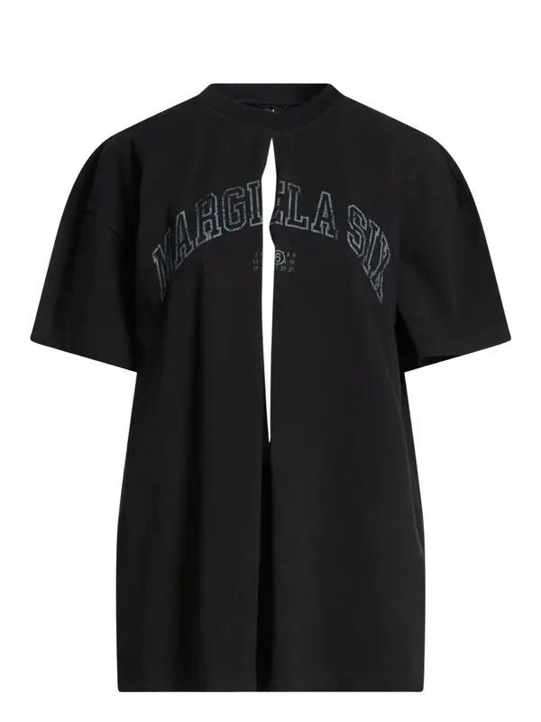 MAISON MARGIELA Cutout Logo Print T-shirt - Black