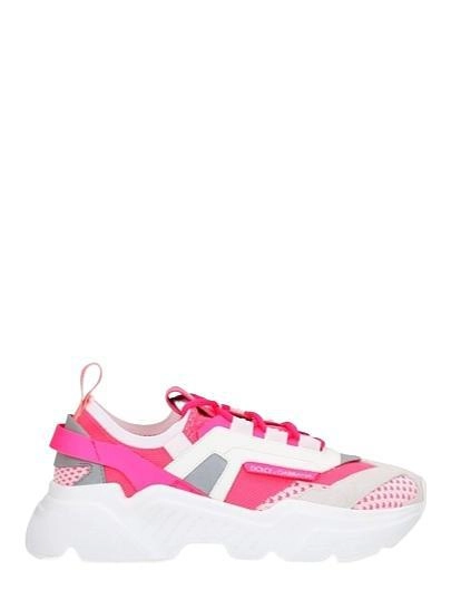 Dolce & Gabbana Lace Up Flatform Sneakers - Fuchsia