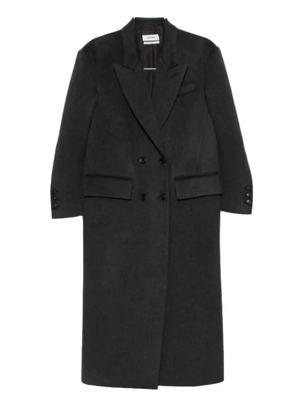 SYSTEM Double-breasted Peak-lapel Coat - Grey