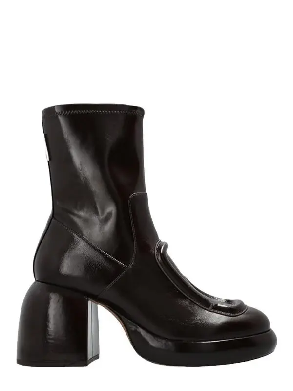 Marc Jacobs Round Toe Zip Up Boots - Brown