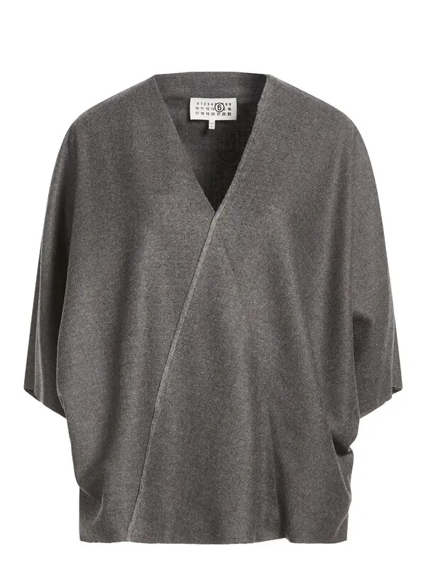 MAISON MARGIELA V-neck Flannel Top - Grey