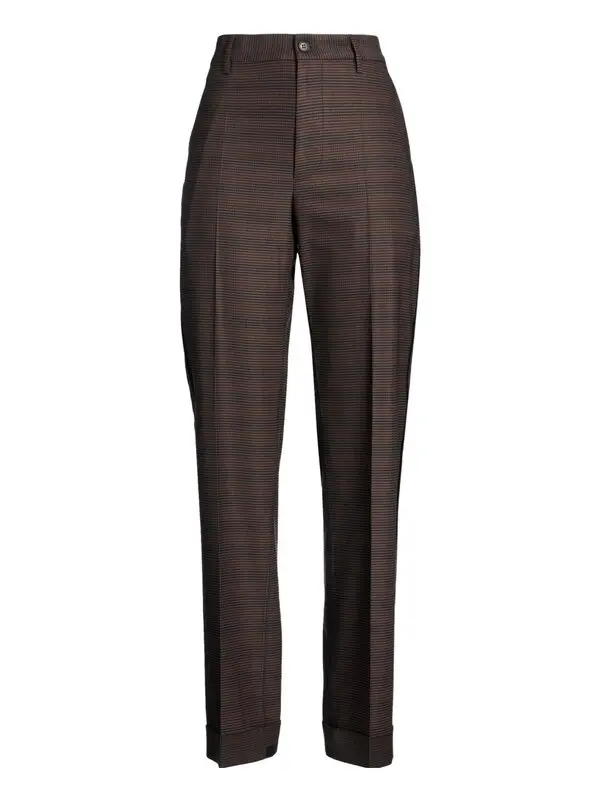 MAISON MARGIELA Plaid Wool Blend Trousers - Black