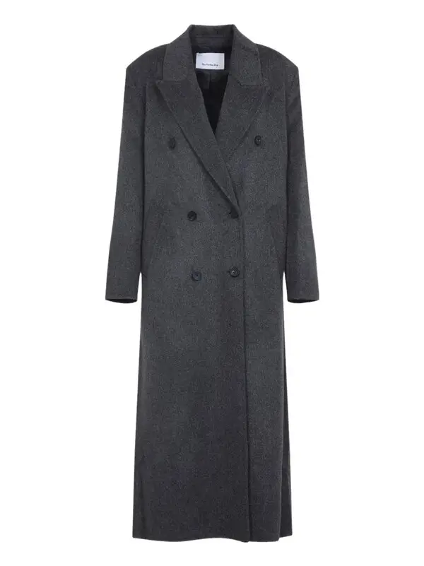 THE FRANKIE SHOP Gaia Double Breasted Long Coat - Grey