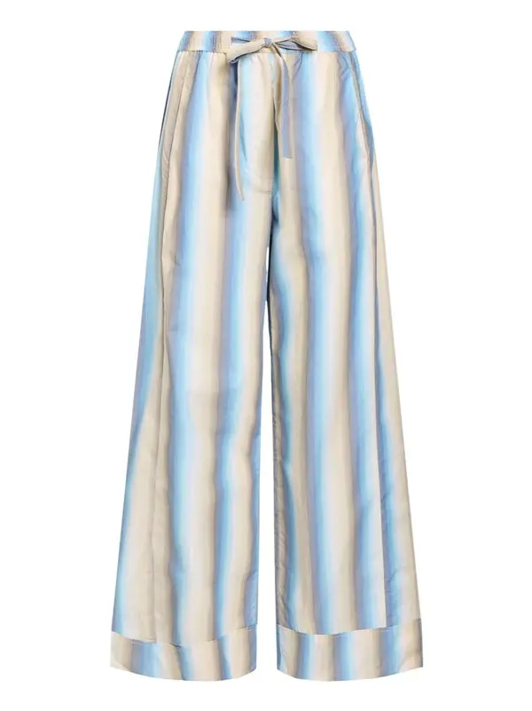 GANNI Striped Cotton Sleep Pants - Blue