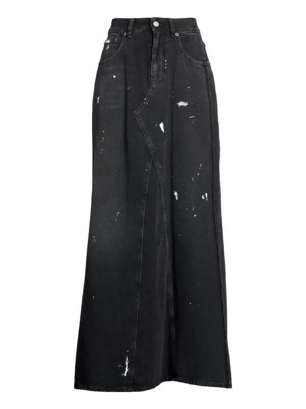 MAISON MARGIELA Denim Flared Skirt - Black