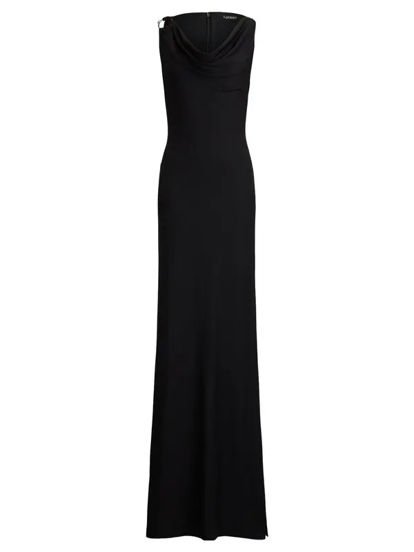 Ralph Lauren Sleeveless Maxi Gown With Cowl Neck - Black