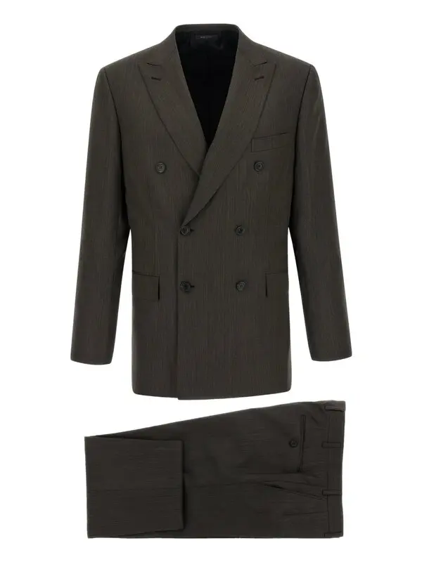 Brioni Lipari Double-breasted Suit - Brown