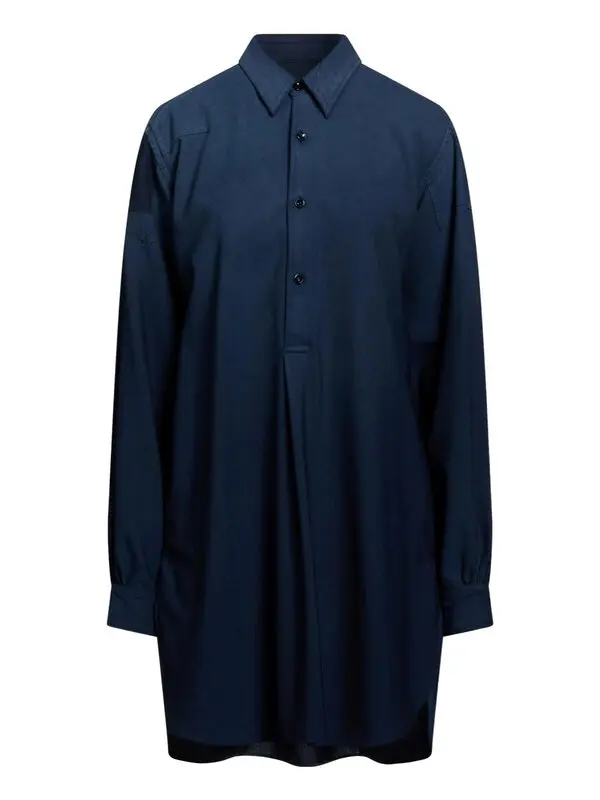 MAISON MARGIELA Solid Color Canvas Long Sleeve Top - Black