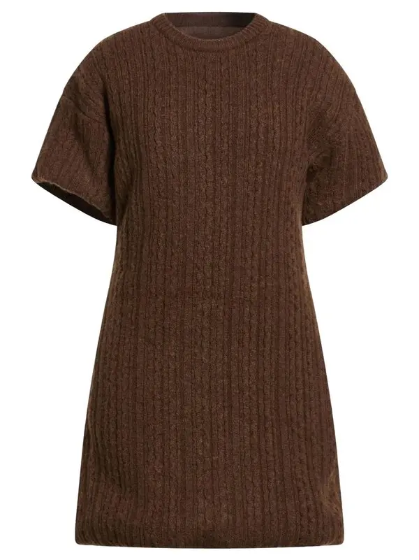 MAISON MARGIELA Cable-knit Crewneck Dress - Brown
