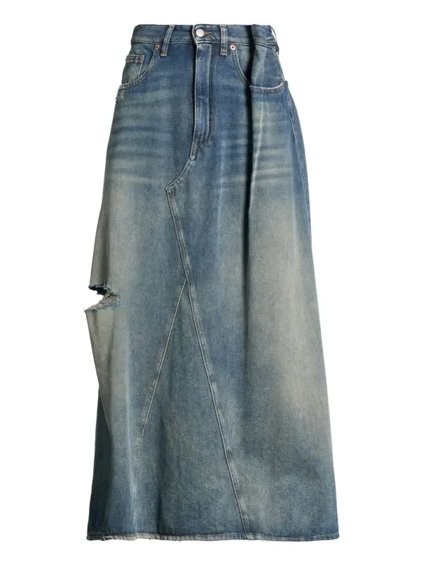 MAISON MARGIELA Denim Flared Skirt - Blue