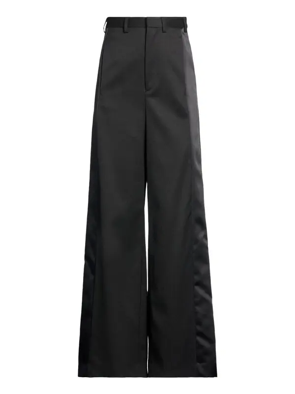 MAISON MARGIELA Flared Satin Trim Trousers - Black