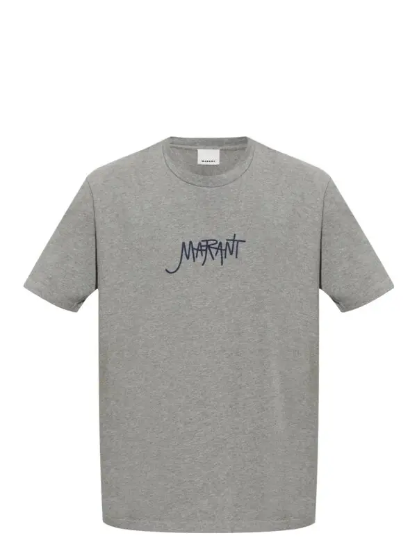 Isabel Marant Étoile Honore Logo-embroidered T-shirt - Grey