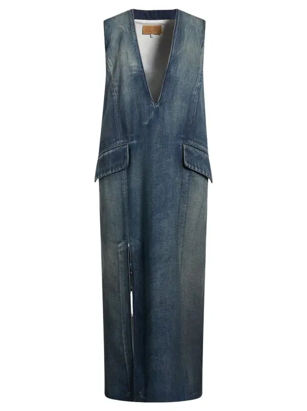 MAISON MARGIELA Denim Sleeveless Maxi Dress - Blue