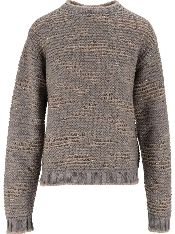 Fabiana Filippi Distressed Crewneck Jumper - Gray