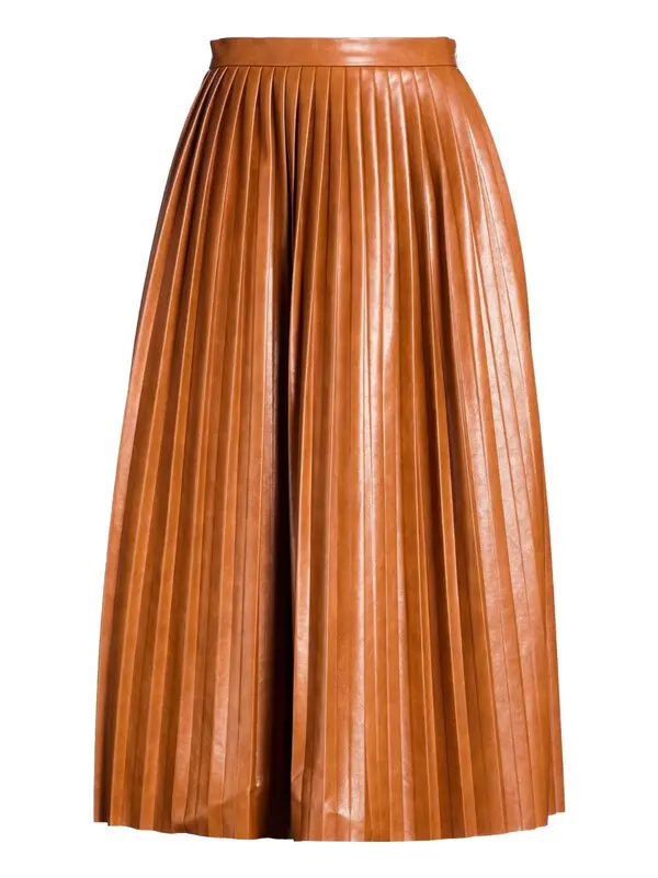 MAISON MARGIELA Pleated Midi Skirt - Brown