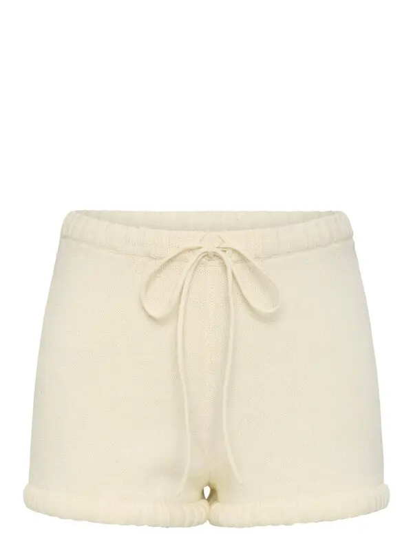 Posse Drawstring Knit Shorts - Ivory