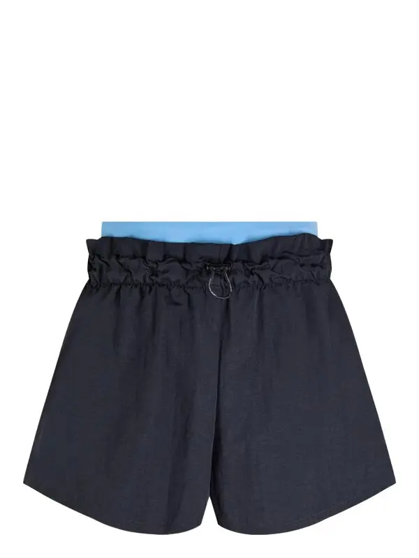 Off-White Nylon Shorts With Lettering Details - Black