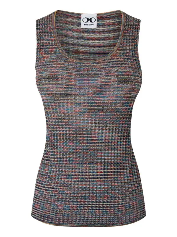 Missoni Sleeveless Top With Round Neck - Multicolor