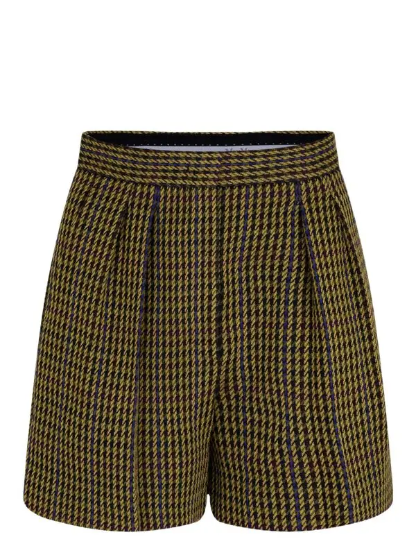 Max Mara Houndstooth Pleated Shorts - Black