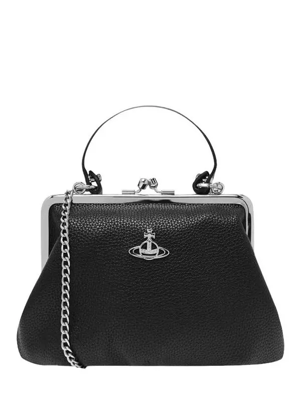 VIVIENNE WESTWOOD Textured Johanna Frame Purse - Black