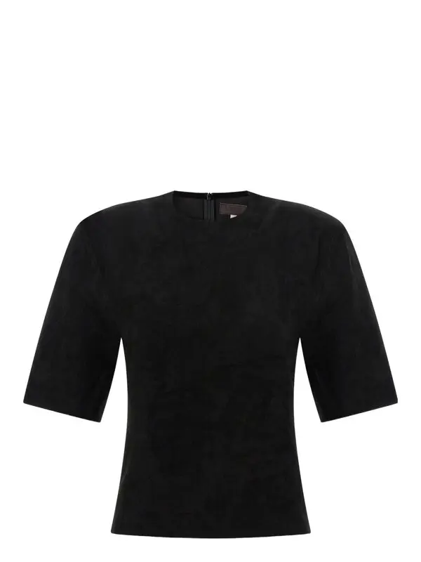 Stouls Suede Fitted T-shirt - Black