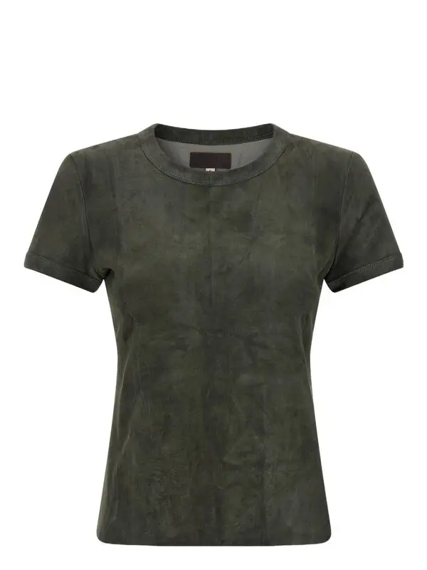Stouls Suede-finish T-shirt - Gray