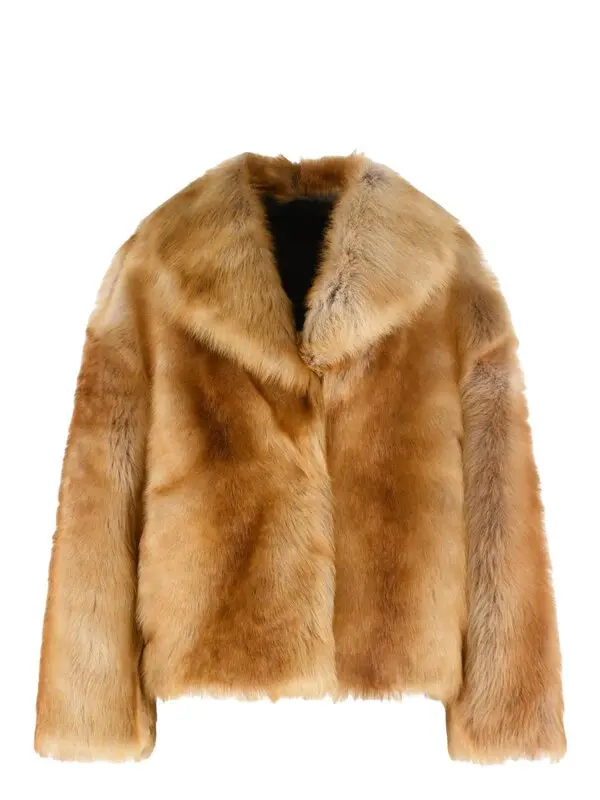 SALVATORE SANTORO Faux Fur Long Sleeve Jacket - Brown