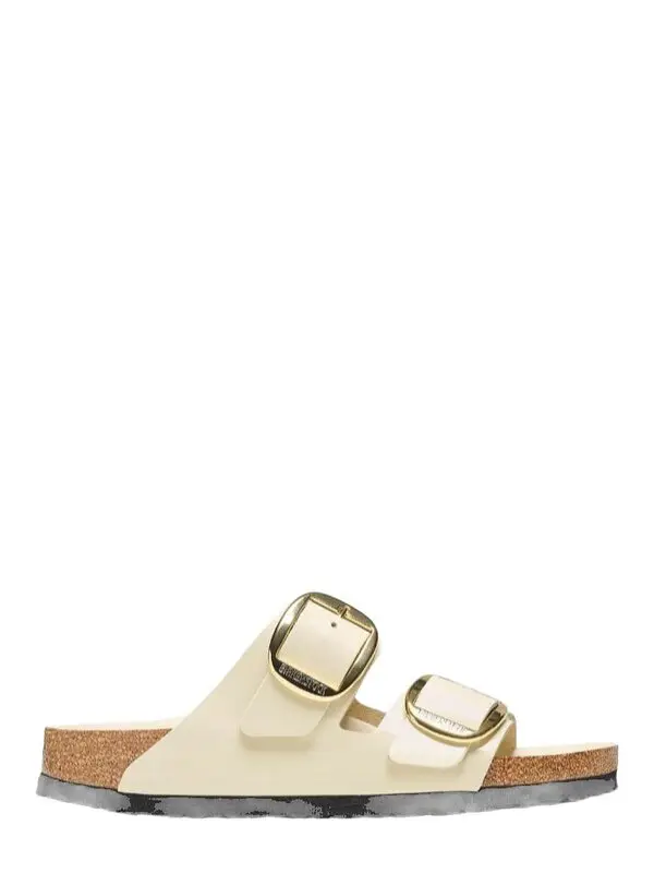 BIRKENSTOCK Arizona Big Buckle High Shine Sandals - Ecru