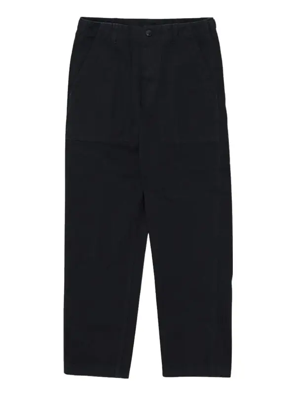 FORTELA Cotton Fatigue Trousers With Herringbone Weave - Blue