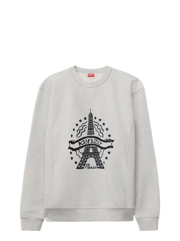 Kenzo Eiffel Tower Graphic Sweatshirt - Light Gray