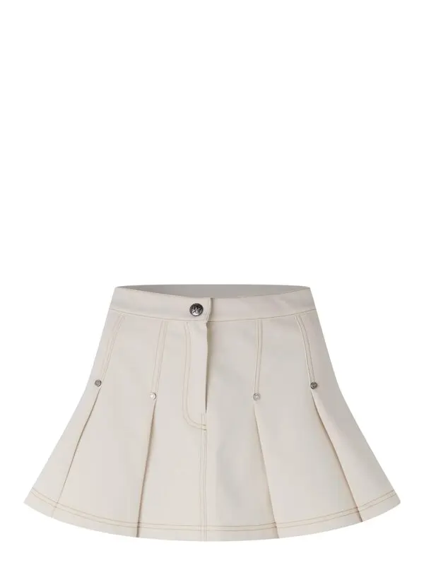 Palm Angels Pleated Mini Skirts - Ivory