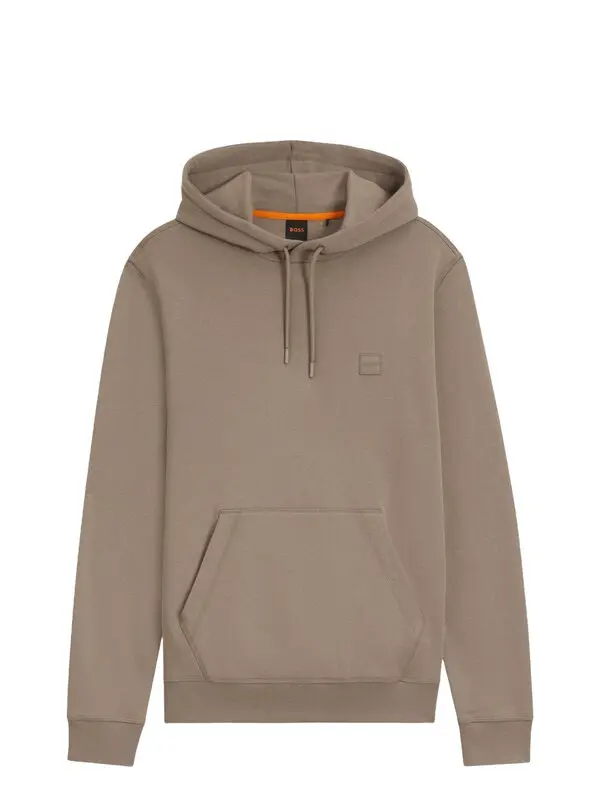 Hugo Boss Boss Wetalk Logo Patch Hoodie - Brown