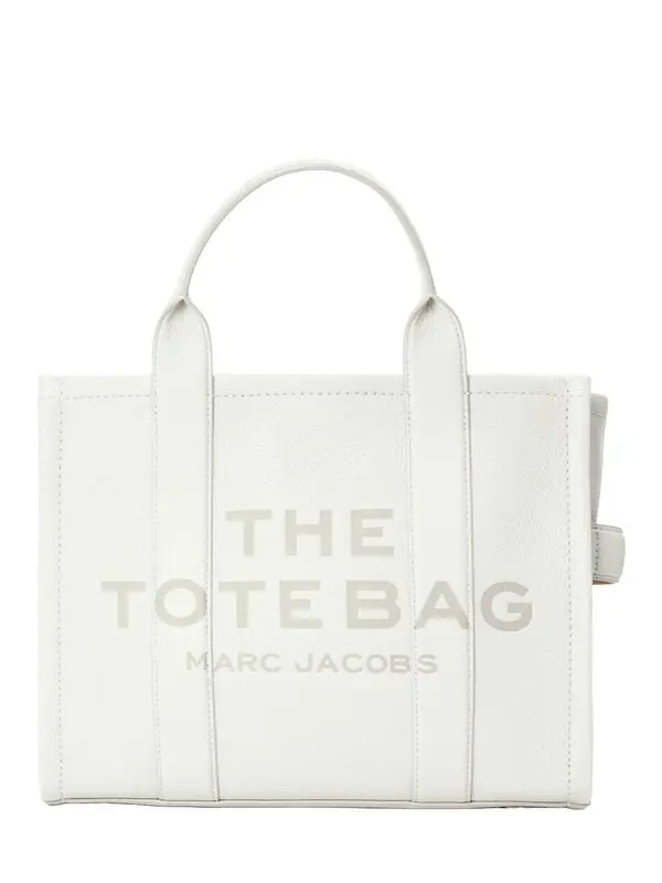 Marc Jacobs Leather Tote Bag With Adjustable Strap - White