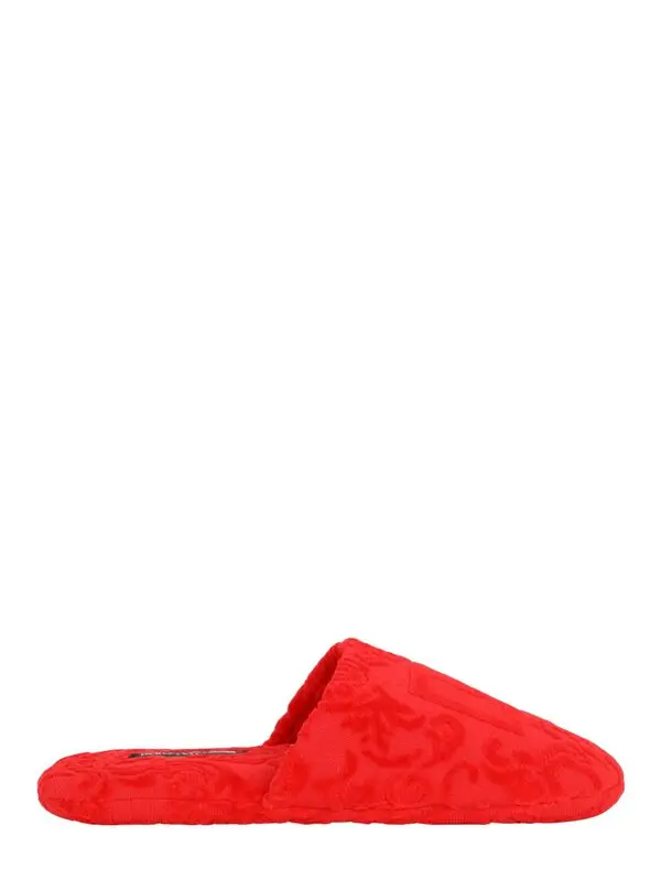 Dolce & Gabbana Logo Jacquard Slides - Red