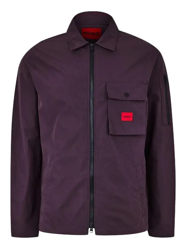 Hugo Boss Hugo Emmond Cotton Long Sleeve Zip Overshirt - Black