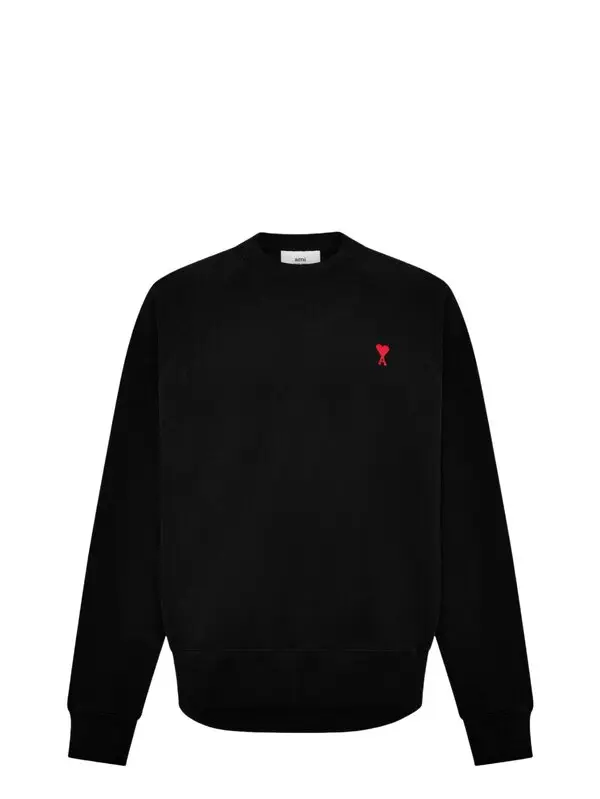 AMI Paris De Coeur Crewneck Sweatshirt - Black