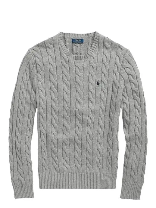 Polo Ralph Lauren Crewneck Sweater With Ribbed Cuffs And Hem - Gray