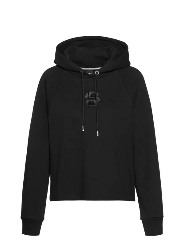 Hugo Boss Cropped Hoodie With Drawstring - Black