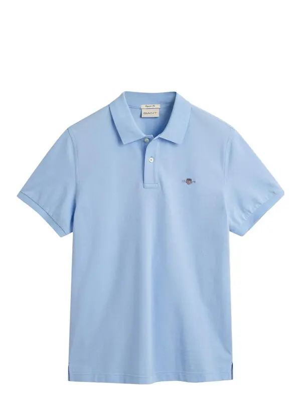 Gant Logo Short Sleeve Polo Shirt - Blue