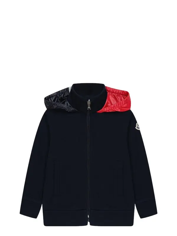 Moncler Zipper Hooded Sweatshirt - Black