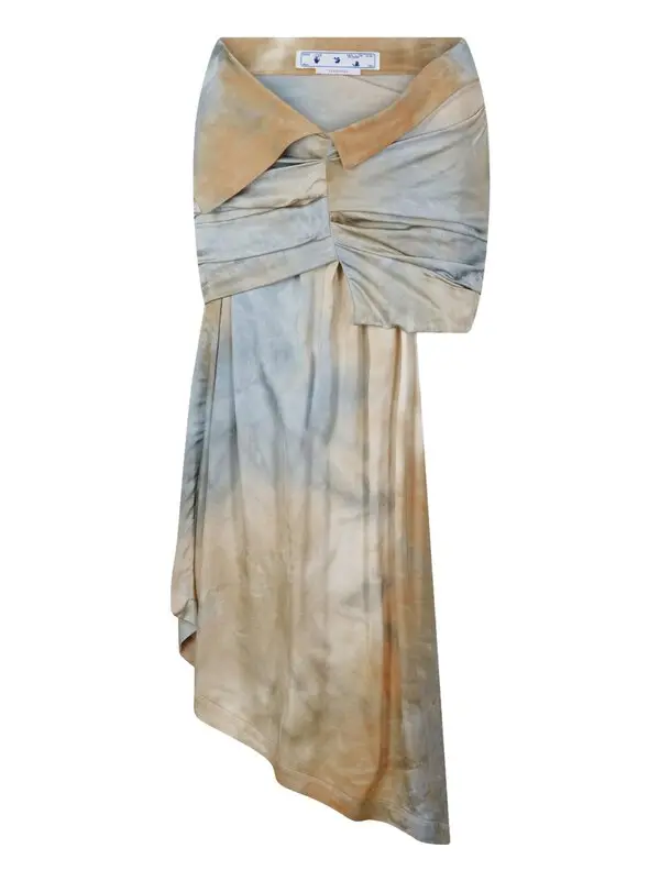 Off-White Tie & Dye Draped Mini Skirt - Nude