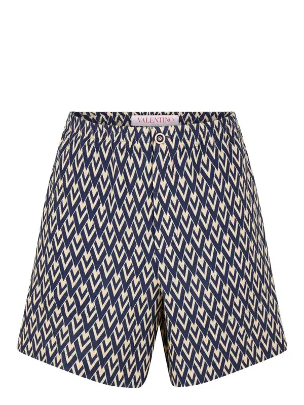 Valentino Garavani Printed Graphic Shorts - Blue