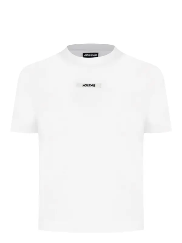Jacquemus Short Sleeve T-shirt With Lettering Detail - White