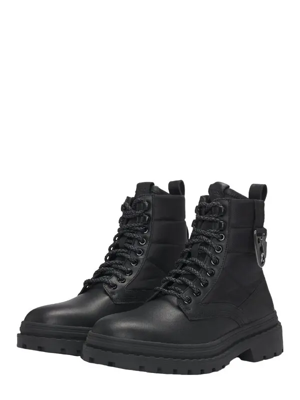 Hugo Boss Spliced High-top Combat Boots - Black