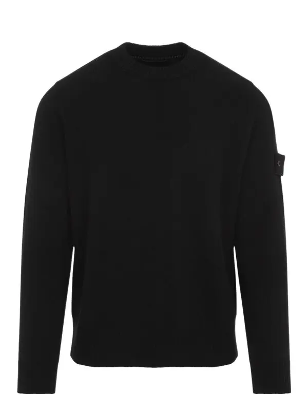 Stone Island Logo-patch Crewneck Jumper - Black